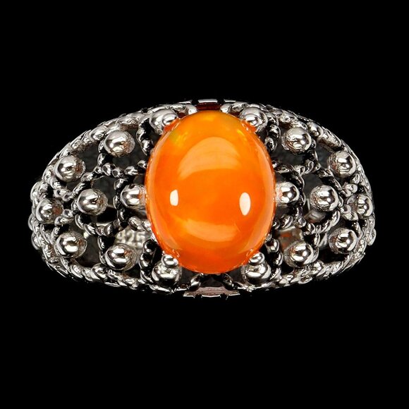 Jewelry | Heated Oval Orange Opal 1x8mm Gemstone 925 Sterling Silver ...